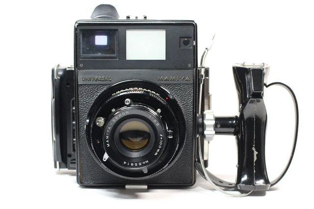 MAMIYA UNIVERSAL PRESS Camera + Sekor 100mm F/3.5 Lens + Polaroid Land ...