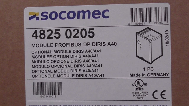 MODULE PROFIBUS SOCOMEC 4825 0205 DP For DIRIS A40 Multifunction Meter ...