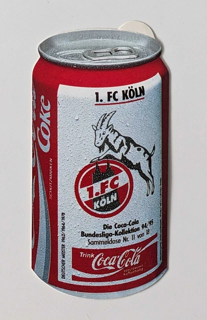 AUFKLEBER COCA COLA Dose Sticker 1. FC Köln Bundesliga 1994 1995 EUR 4 ...