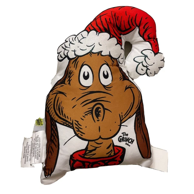 MAX DOG DR Seuss Grinch Christmas Holiday Head Shaped Throw 16" Pillow ...