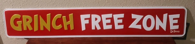 NEW DR SEUSS The Grinch Free Zone Red Metal Wall Sign £28.98 - PicClick UK