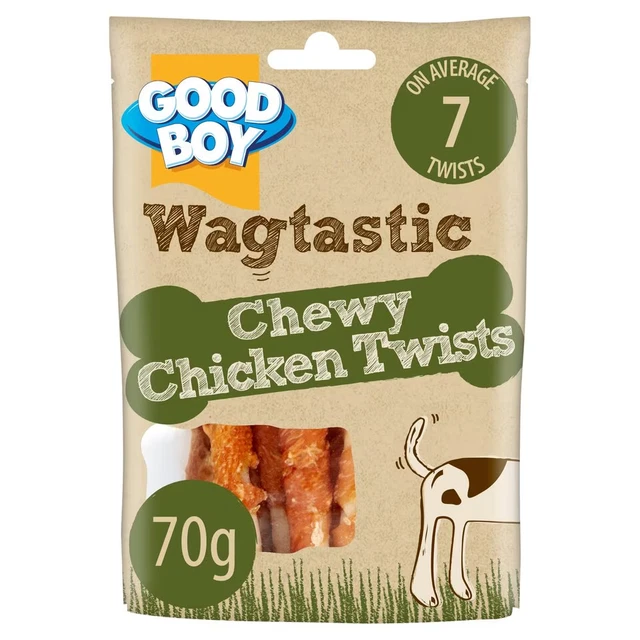 GOOD BOY WAGTASTIC Chewy Chicken Twists Dog Chew Treats 70G £9.45 ...