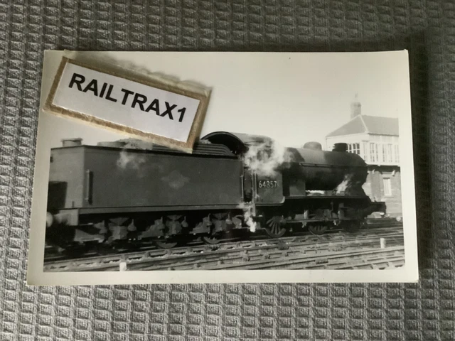 RAILWAY STEAM PHOTOGRAPH - 64857 Approaching Stockton Signal Box - 17/2 ...
