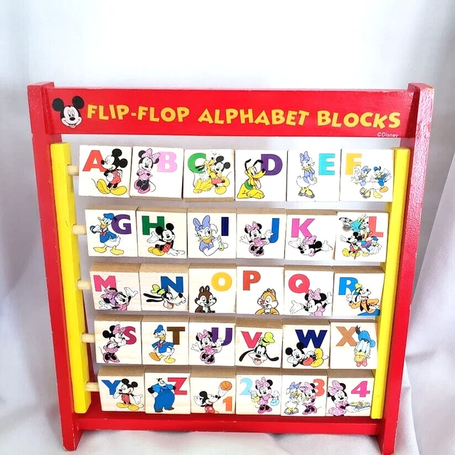 DISNEY FLIP FLOP Mickey Mouse Alphabet Blocks Elementary Game $14.49 ...
