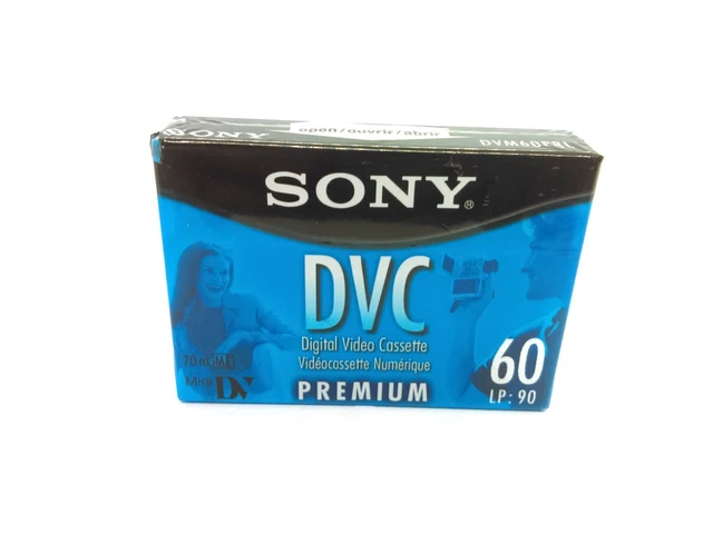 SONY DVC PREMIUM 60min LP:90 MINI DIGITAL VIDEO CASSETTE (DVM60PRL) NEW ...