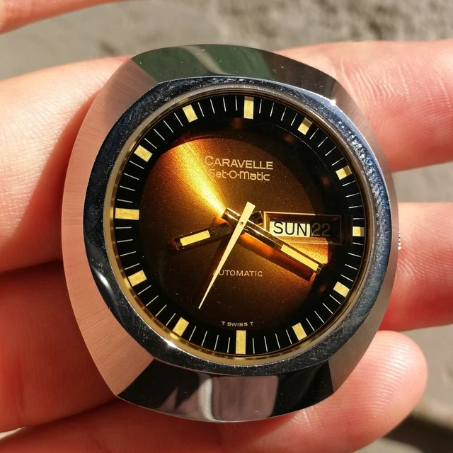 NOS VINTAGE BULOVA Caravelle Set-O-Matic Dummy Prototype watch (no ...