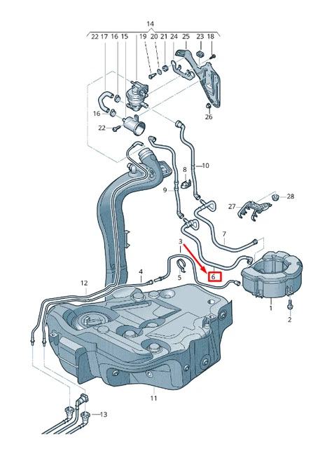 VW GOLF VI 5K MK6 Breather Line 1K0201160AF NEW GENUINE £65.15 ...