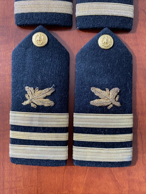 WWII VIETNAM US Navy Officer Lt. Commander SHOULDER BOARDS Epaulettes ...