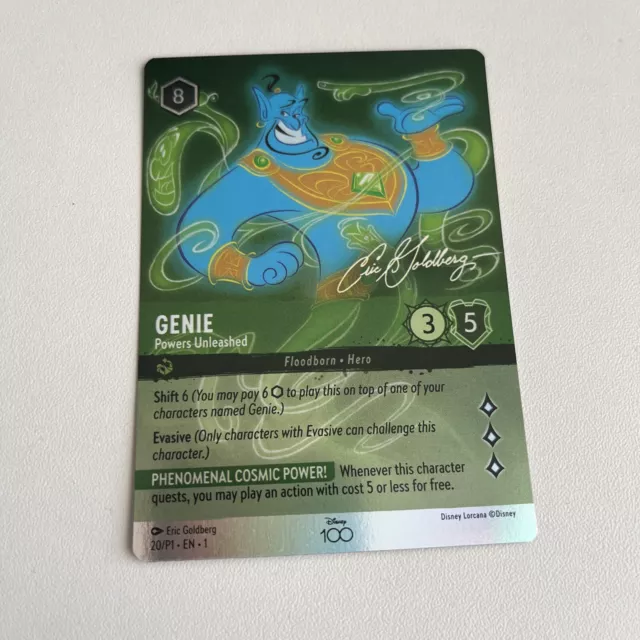 DISNEY LORCANA DISNEY 100 Genie Powers Unleashed Card 20/P1 Promo £0.99 ... DISNEY LORCANA DISNEY 100 Genie Powers Unleashed Card 20/P1 Promo £0.99 ...
