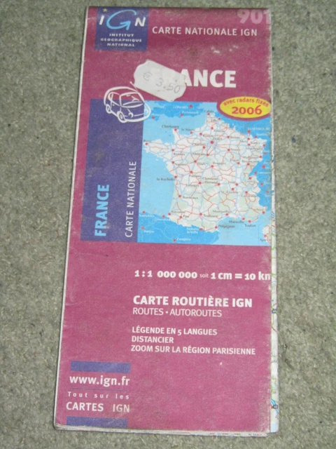 FRANCE IGN NATIONAL Map - sheet 901 - Whole of France- scale 1: ...