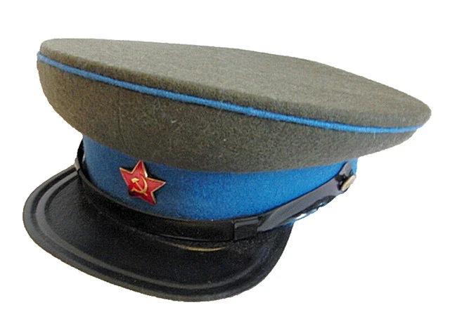 SOVIET RUSSIAN ARMY WW2 Visor Cap Peak Hat Red Star Badge Air Force ...