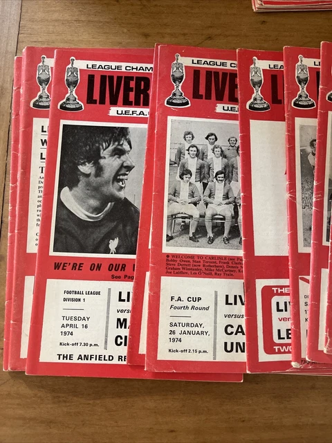 LIVERPOOL FOOTBALL PROGRAMMES X 12 listed 1973/74 £5.00 - PicClick UK