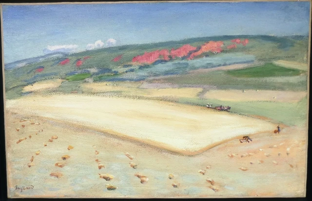 LES LABOUREURS VERS St Chamas signé de René SEYSSAUD 1867-1952 EUR 4. ...