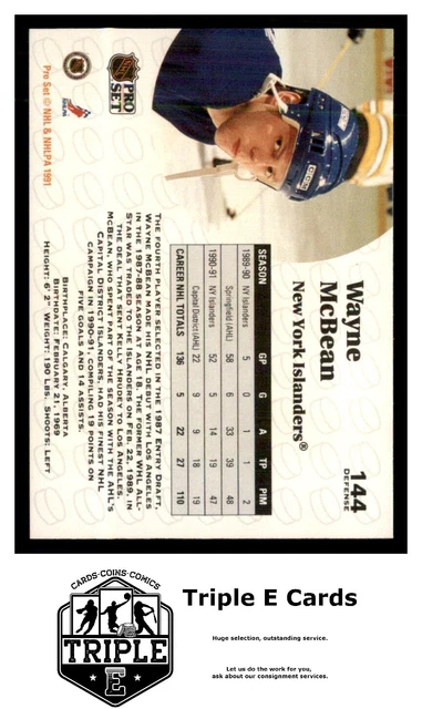 1991 PRO SET #144 Wayne McBean New York Islanders ~A6FF $2.31 - PicClick CA