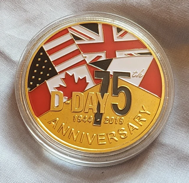 D DAY GOLD Coin Trump World War II Normandy Landings I King Charles III ...