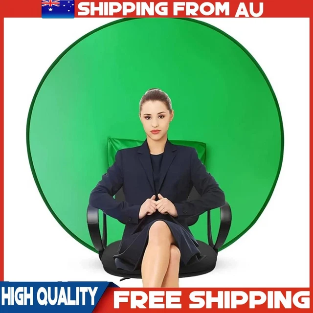 GREEN SCREEN ROUND Backdrop 142cm for Video Calls and Live Streaming ...