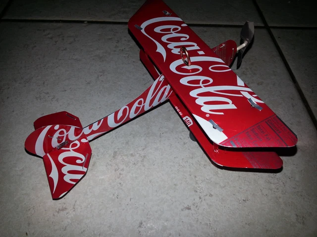 COCA COLA JET Plane Made from Coca Cola coke Cans Handmade Collectable ...