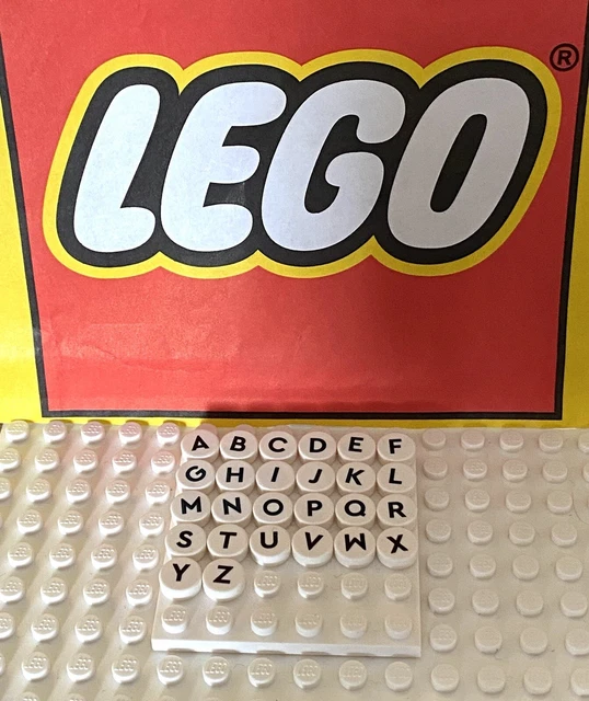 LEGO ALPHABET LETTERS Round Tile. Full Alphabet Of 26 Letters. New EUR ...