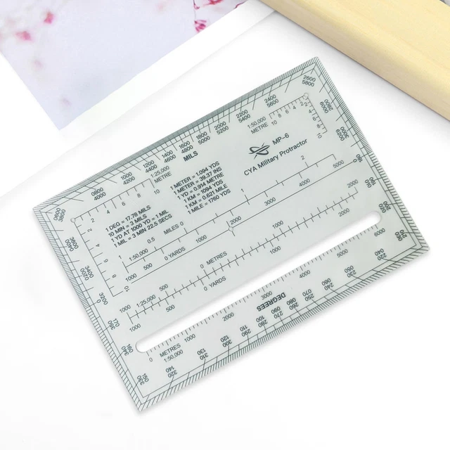 SQUARE PROTRACTOR RULER Map Protractor for Engineering Architecture Map ...