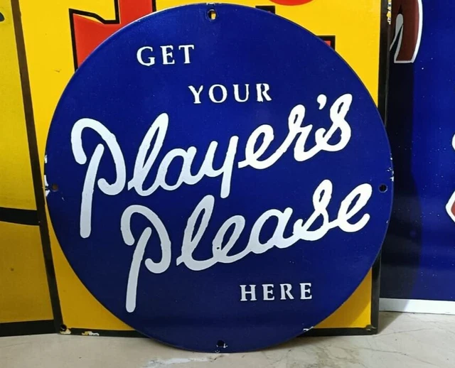 VINTAGE RARE PLAYERS Please Porcelain Enamel Sign 12 inch $110.00 ...