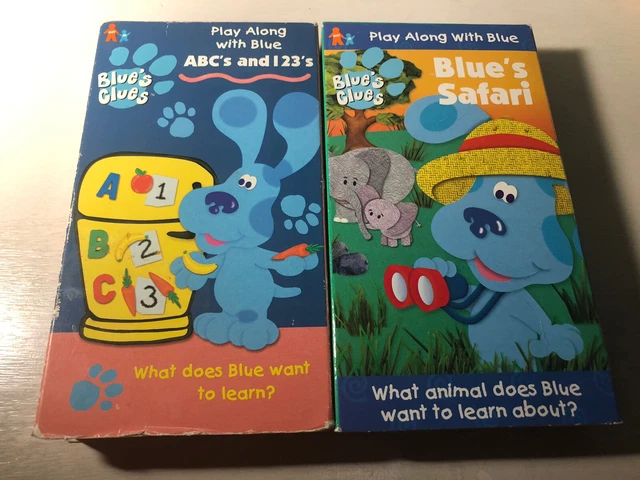 BLUE’S CLUES - Blue’s Safari & ABC’s and 123’s (1998-1999) 2 VHS ...