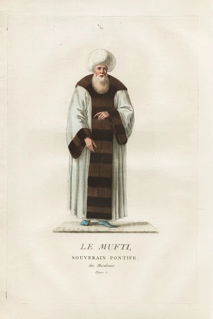 MUFTI ISLAM ISLAMIC Ottoman Empire Osmanisches Reich Türkei Aquatinta ...
