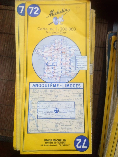 FRENCH MAP - Carte routière MICHELIN 72 ANGOULEME LIMOGES EUR 3,42 ...