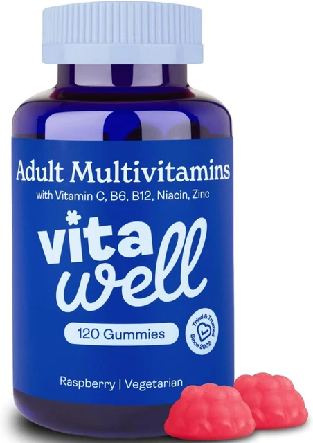 VITAWELL ADULT MULTIVITAMIN Gummies - 120 Raspberry Flavour Gummies (2 ...