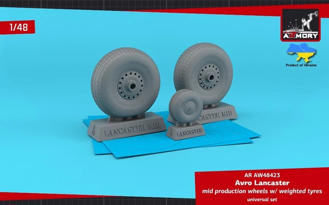 ARMORY ARAW48423 1/48 AVRO Lancaster wheels MID type w/weighted tyres £ ...