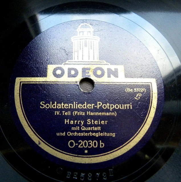 0124/ HARRY STEIER-SOLDATENLIEDER-POTPOURRI mit Quartett-Marsch-78rpm ...