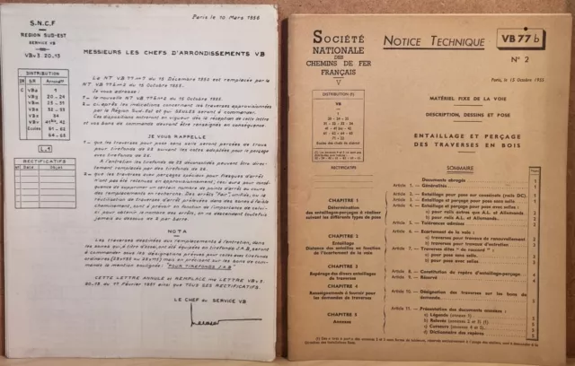 RARE NOTICE TECHNIQUE VB 77 de la SNCF entaillage et perçage des ...
