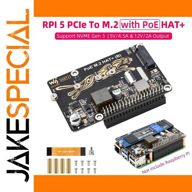 RASPBERRY PI 5 PCIe M.2 Extension with PoE HAT EUR 65,99 - PicClick FR