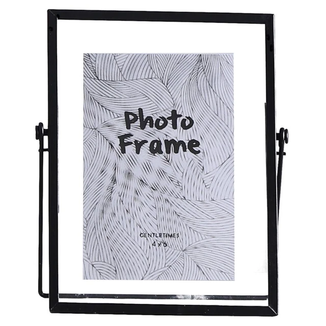 6/7 INCH SIMPLE Iron Art Photo Frame Metal Transparent Glass Photo ...