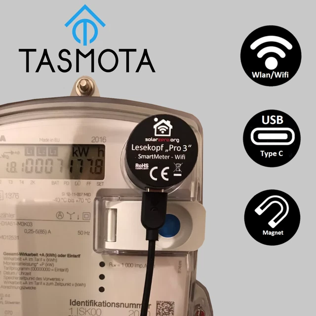 WIFI IR SCHREIB-LESEKOPF DIY Set Tasmota Smart Meter Hichi SML WLAN Stromzähler EUR 23,90 ...