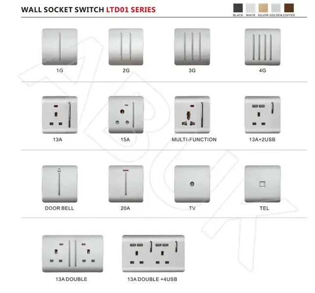 PIANO PUSH BUTTON Touch Light Electric Wall Switch and sockets £5.00 ...