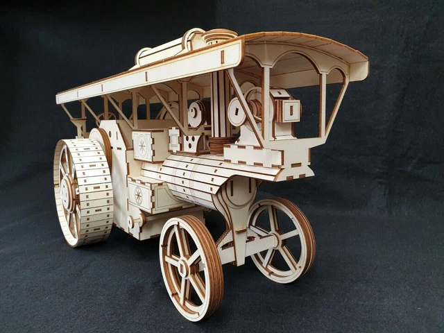 LASER CUT WOODEN Showman/Farm Traction Engine 3D Model/Puzzle Kit £68. ...