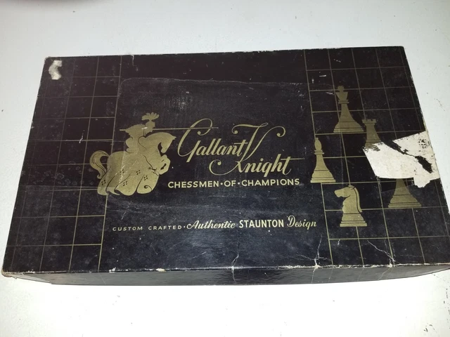 VINTAGE GALLANT KNIGHT Chessmen Of Champions Chess Set complete $12.99 ...