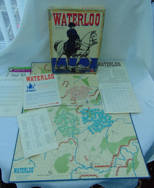 VINTAGE 1962 AVALON Hill WATERLOO Napoleonic Campaign Board Game ...