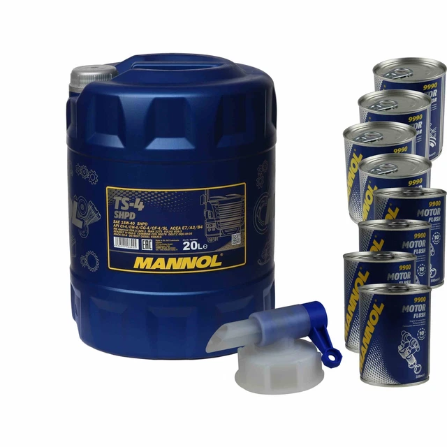 20L HUILE MOTEUR MANNOL TS-4 SHPD 15W-40 4xDocteur Moteur+Nettoyage ...