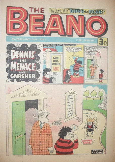 BEANO COMIC - 12th OCTOBER 1974 (12th - 18th oct) - RARE 50th BIRTHDAY ...