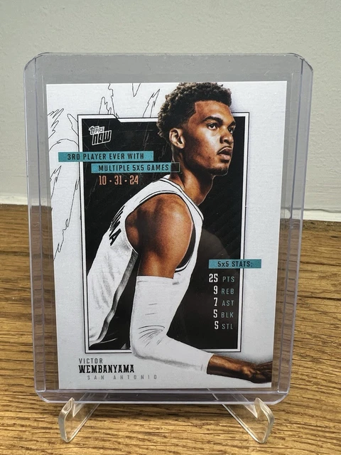 TOPPS NOW NBA Basketball 2024/25 - Victor Wembanyama 3rd Player Ever With 5x5 £6.99 - PicClick UK