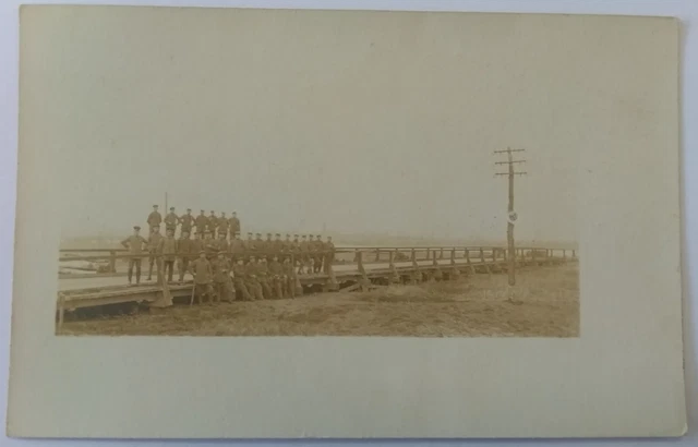 WW1 GERMAN SOLDIER GROUP Pioneers? Raised Wooden Road Real Photo PC ...