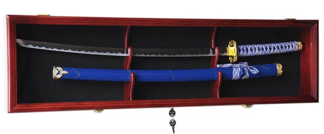 SAMURAI NINJA KATANA Japanese Sword Display Case Sword Rack Holder ...