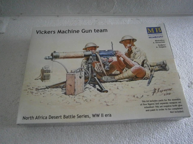 MAQUETTE FIGURINE BRITISH Vickers Machine Gun Team Master Box Mb 1/35 ...