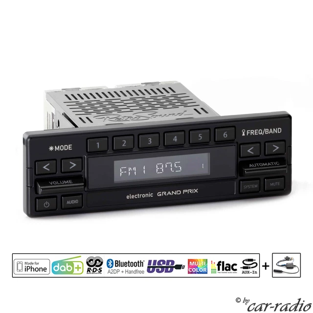 RETROSOUND GRAND PRIX Retro Autoradio DAB+ Bluetooth Radio MP3 USB ...