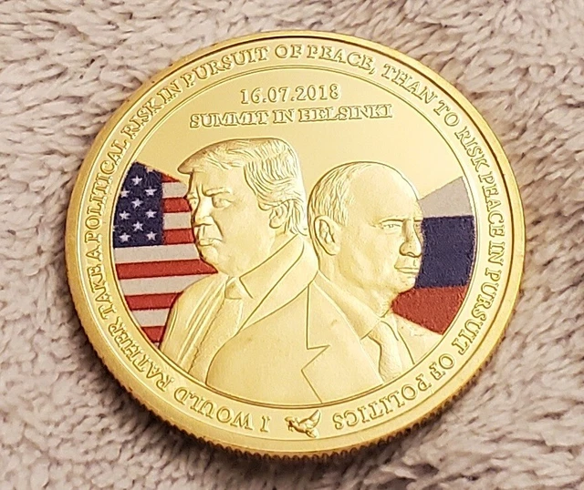 DONALD TRUMP GOLD Coin MAGA World Peace Putin I Russia Ukraine Cold War ...