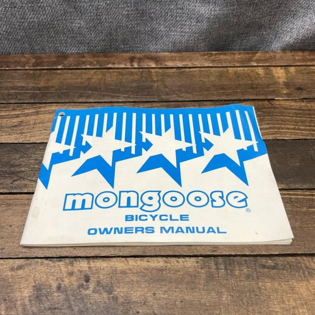 VINTAGE 1987 MONGOOSE BMX Products Owners Manual 80s Bicycle Booklet ...