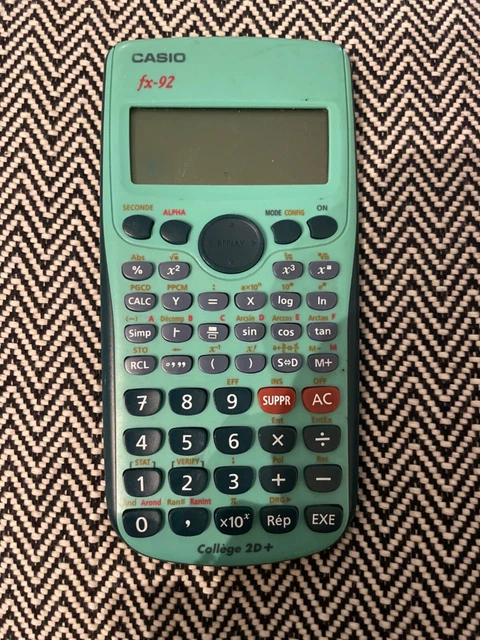 CALCULATRICE CASIO FX 92 verte en bon état, sans pille EUR 7,80 ...