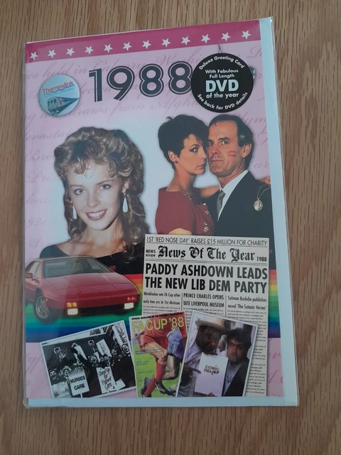 1988 DELUXE BIRTHDAY CARD With DVD Of The Year Birthday Greeting Card ...