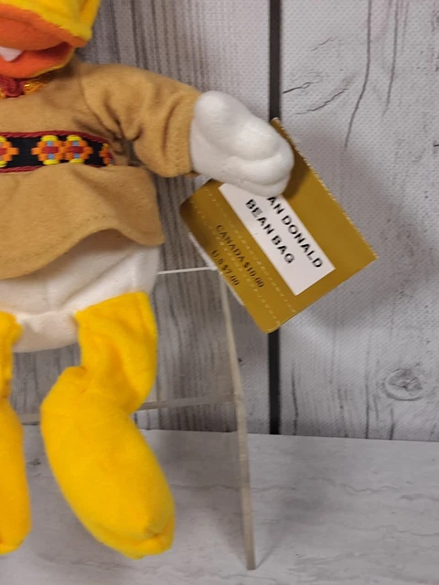 DISNEY STORE INDIAN Donald Duck Pilgrim 9" Bean Bag Plush NWT £12.32 ...